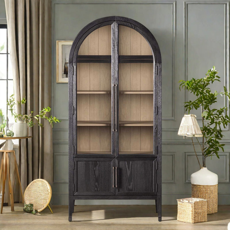 QUACOMFOR Retro Simple Black Solid Wood Bookcases | Wayfair