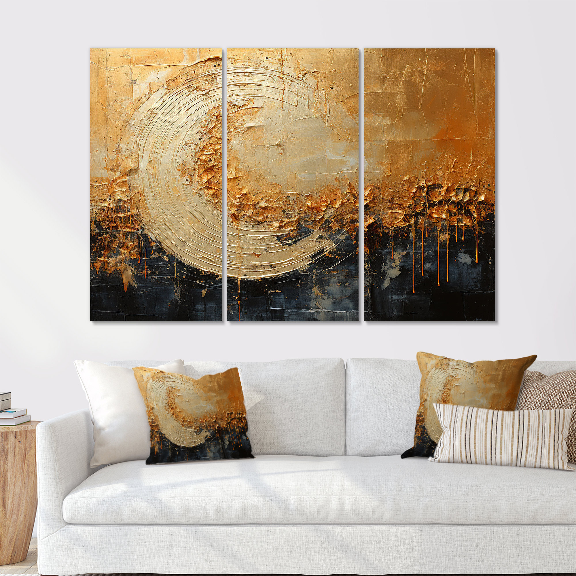 Mercer41 Gold Glimmering Moon Magic I - Moon Wall Art Set | Wayfair