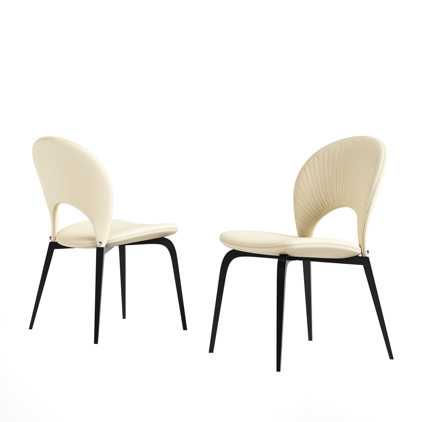 Corrigan Studio 2 Chairs - Pu Leather With Metal Legs Modern Style For ...