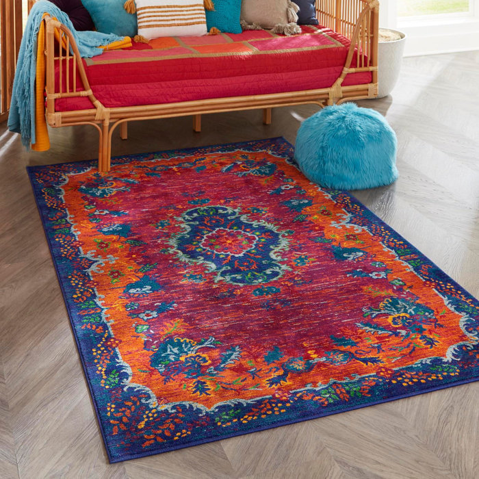 Bungalow Rose Floral Rug & Reviews | Wayfair