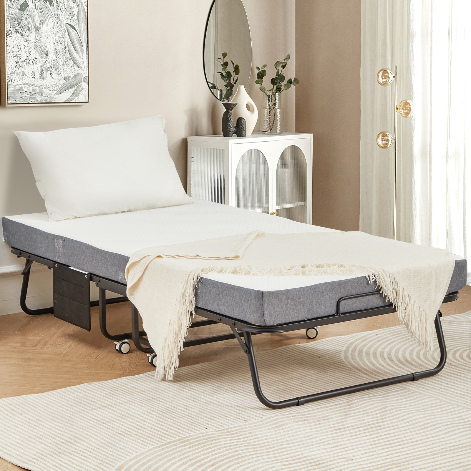 EROMMY Folding Bed, 38''W Folding Bed with Mattress Included, Daybed ...