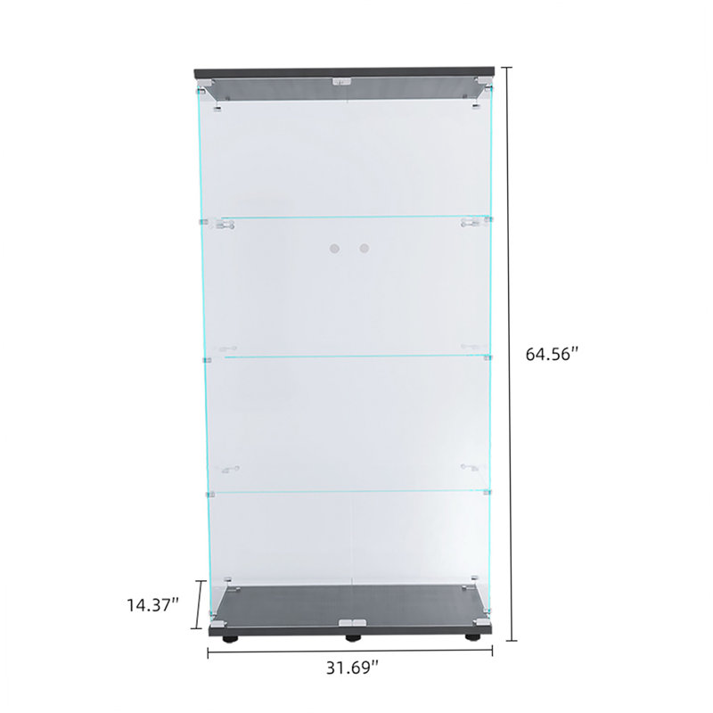 Ivy Bronx Two Door Display Cabinet with Storage Shelves & Reviews | Wayfair