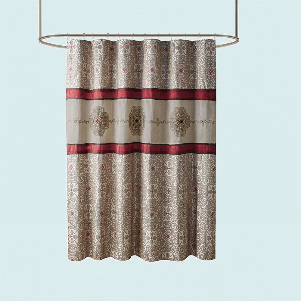 Charlton Home® Embroidered Shower Curtain | Wayfair
