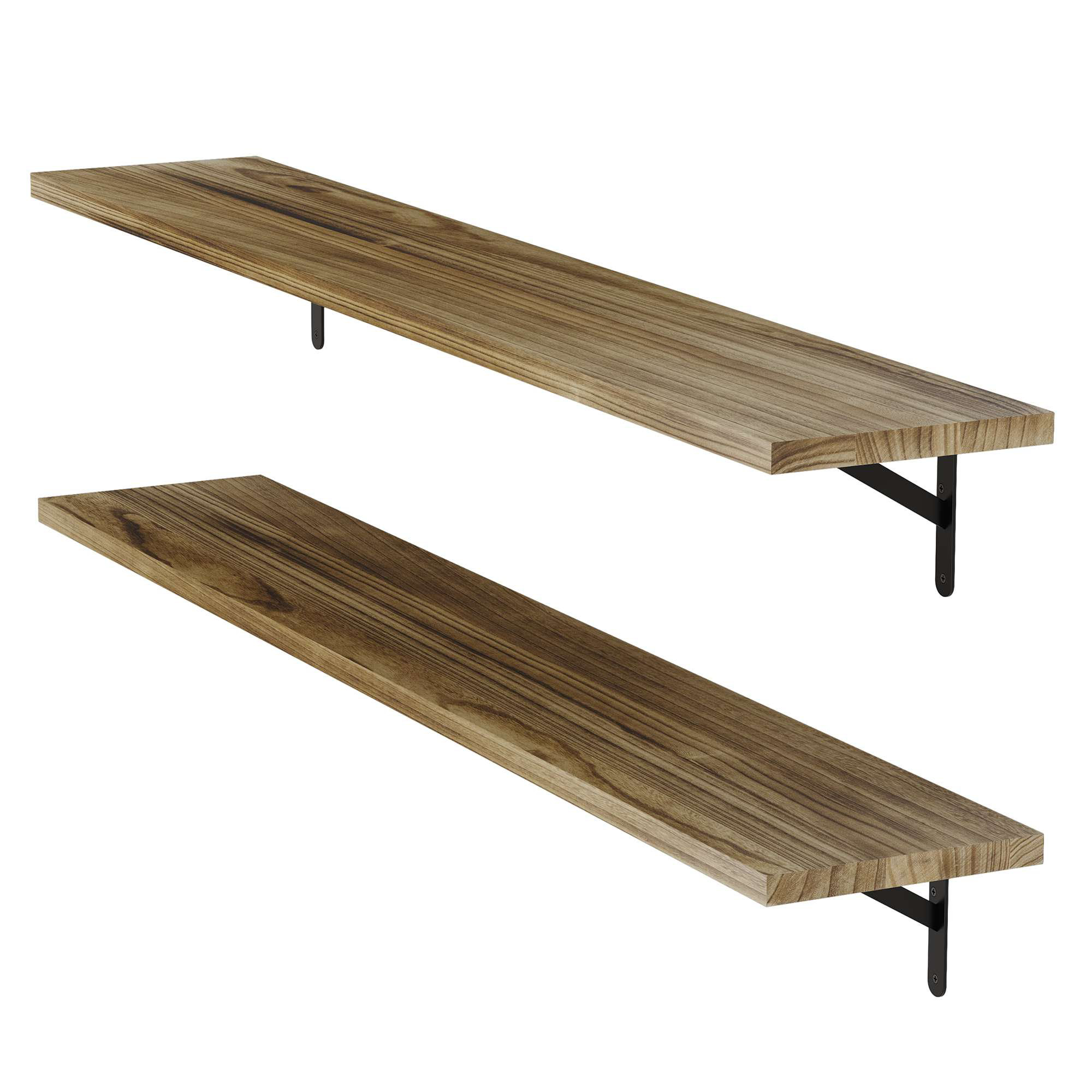 17 Stories Thenna 2 Piece Paulownia Floating Shelf | Wayfair