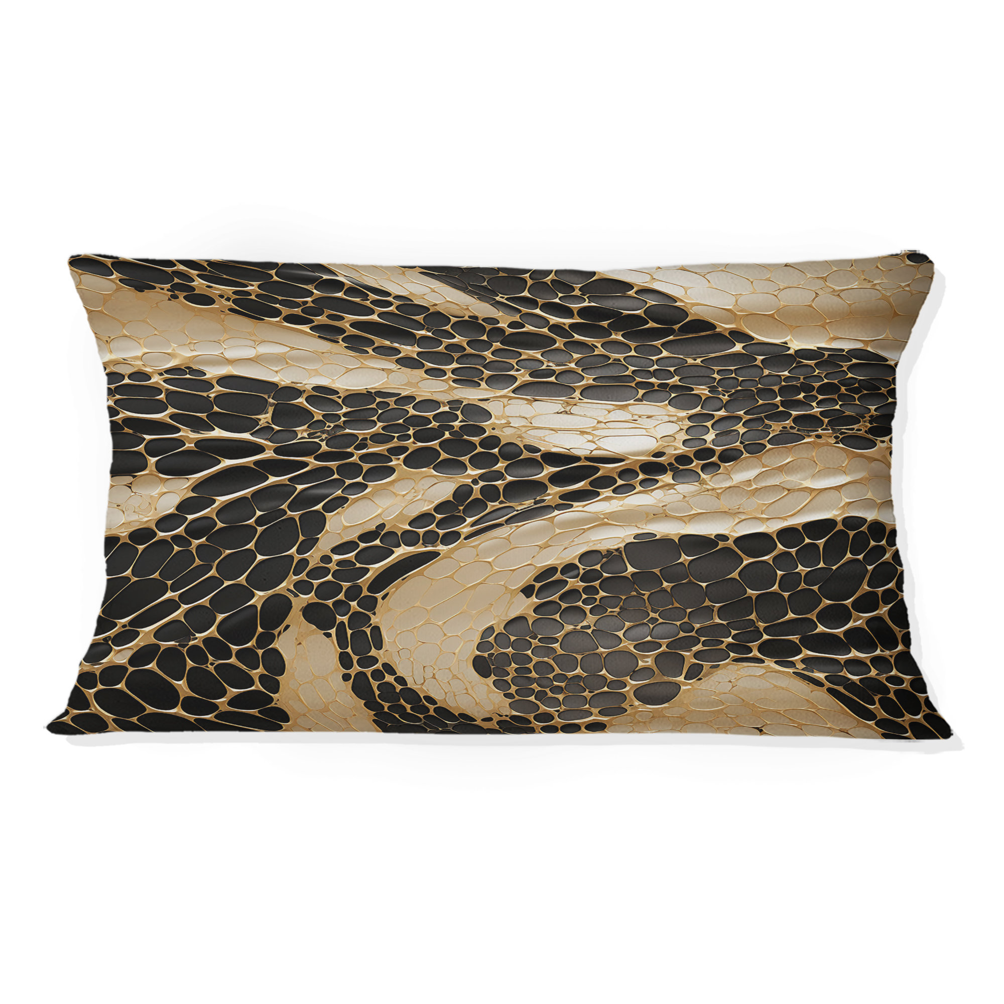 Design Art Gilded Opulence In Black & Gold - Throw PillowAbstract Coral ...