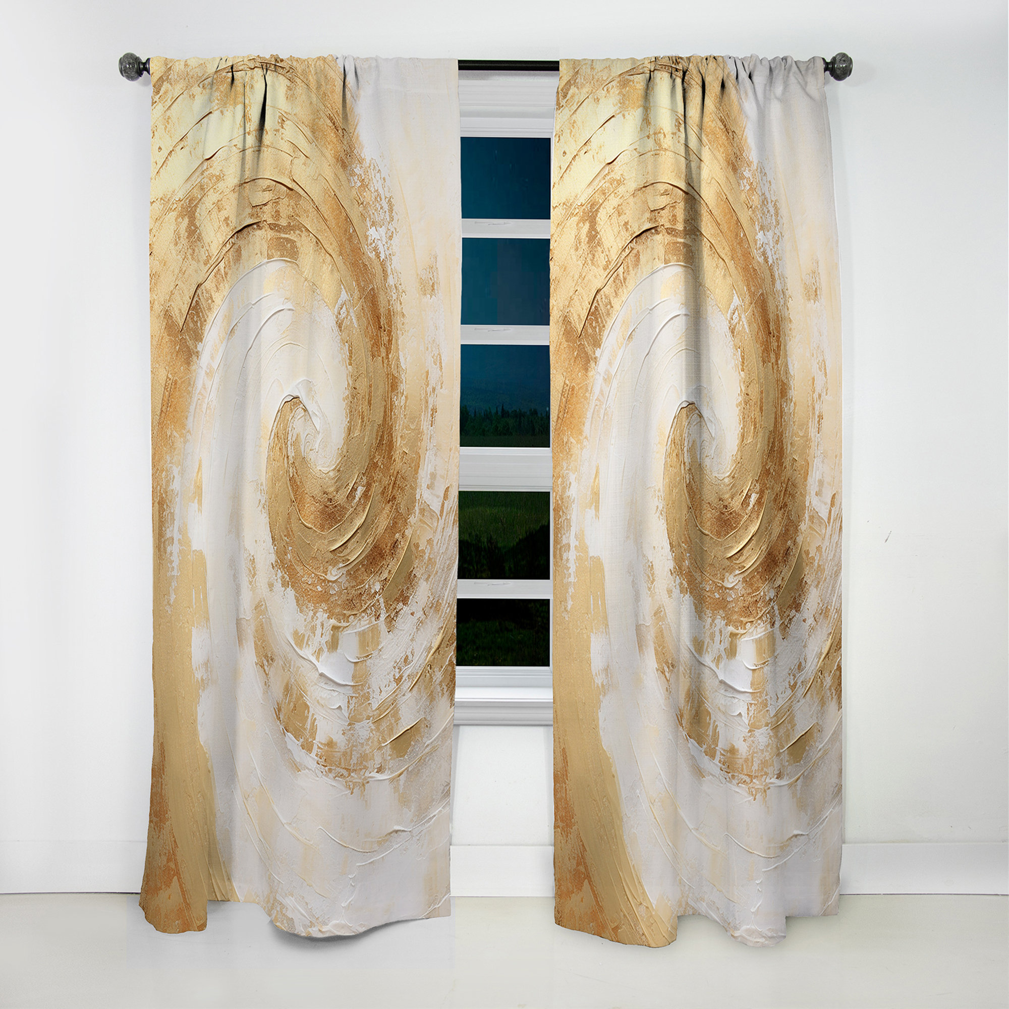 Design Art Ebullient Energy Spiral I - Abstract Spirals Curtain ...