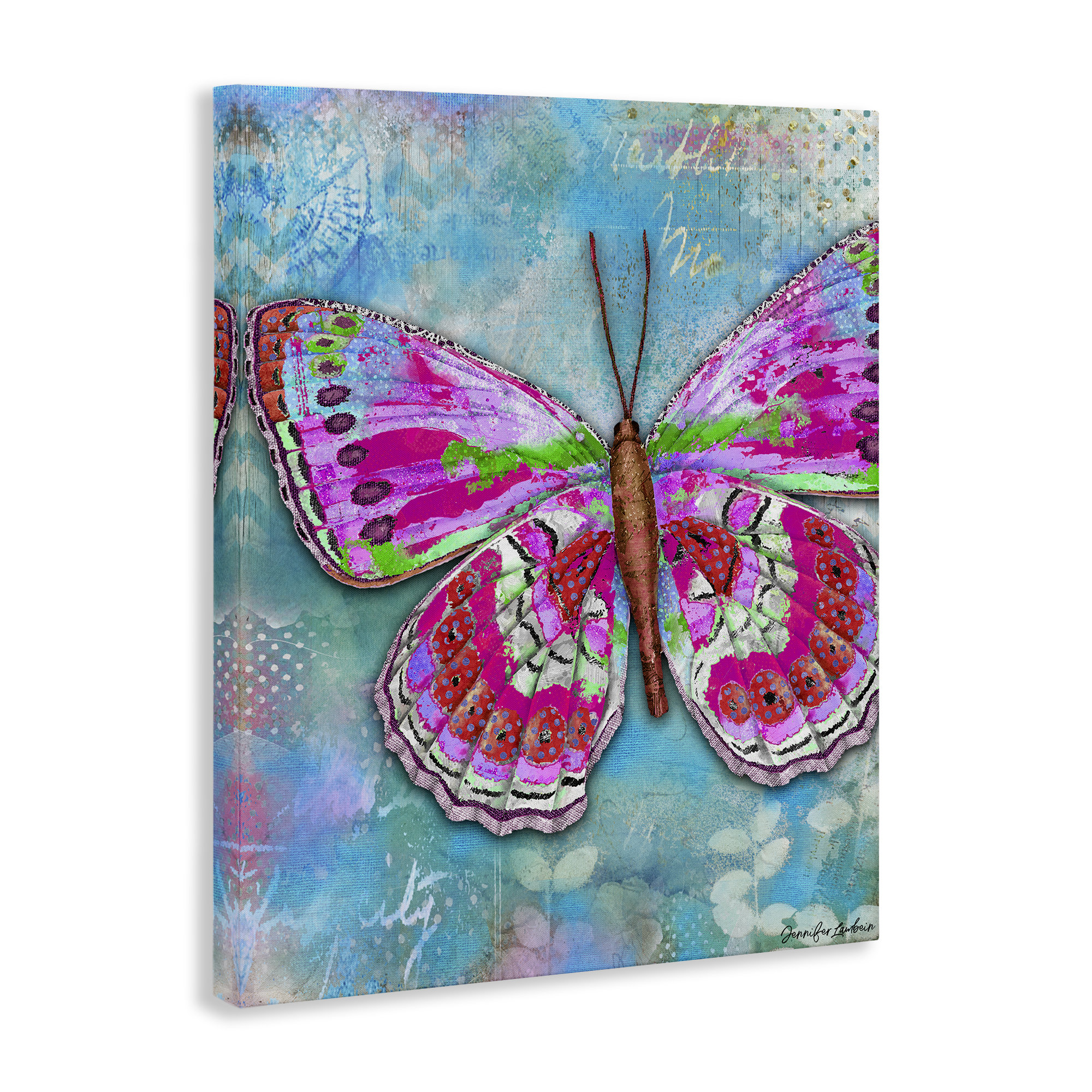August Grove® Garden Party Butterfly Canvas Wall Art by Jennifer ...