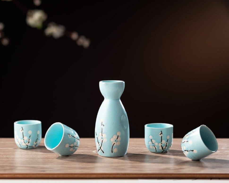 Wildon Home® 5-Piece Sake Set, Durable Ceramic Japanese Sake Set With 1 ...