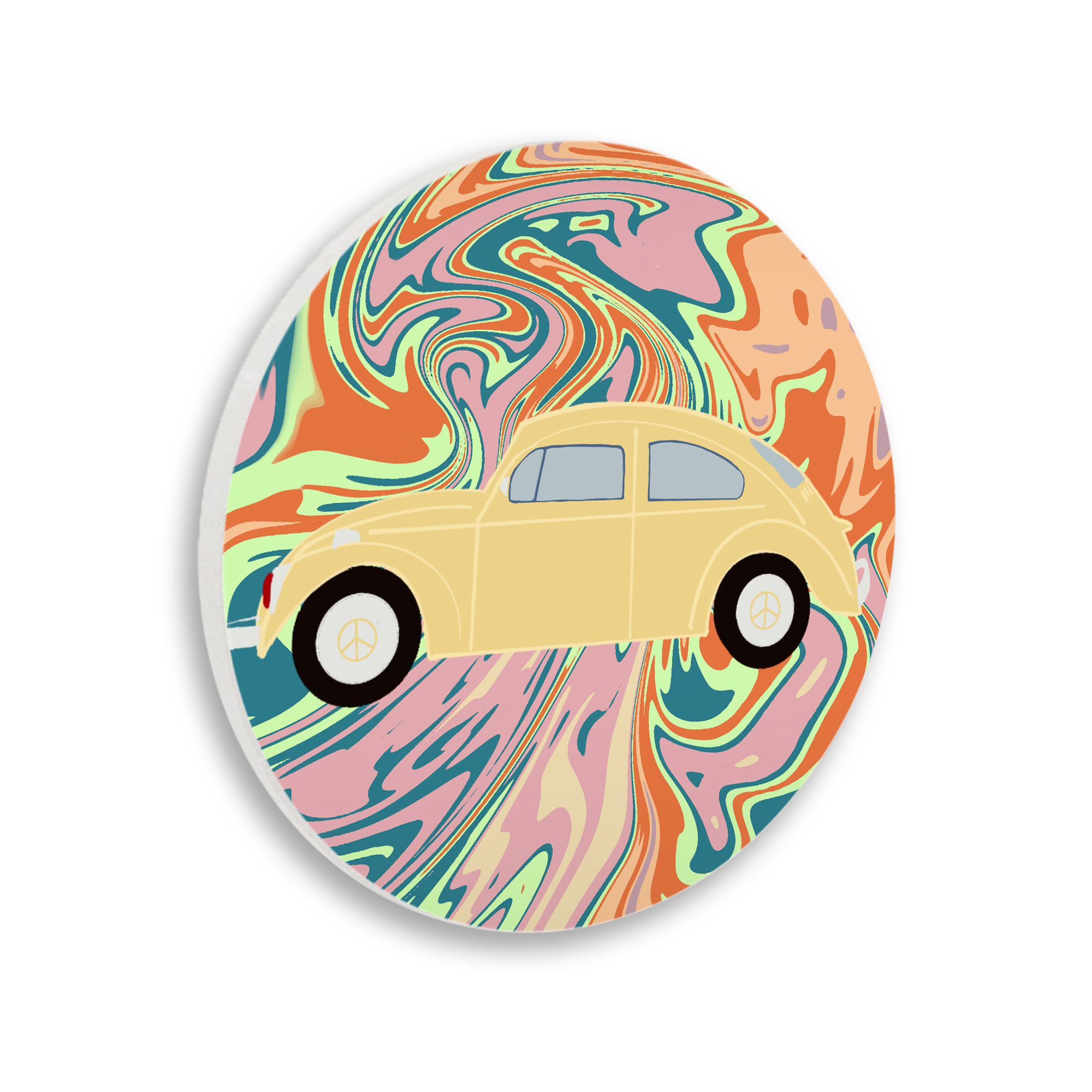 Dakota Fields Groovy Swirl Car Wall Plaque, design by Ashley Singleton ...