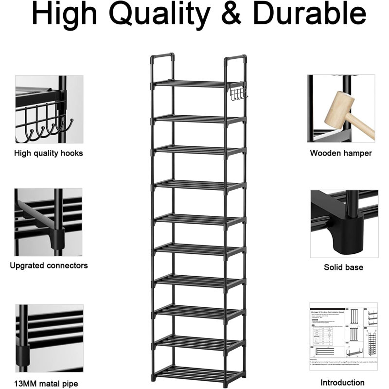 Rebrilliant 24 Pair Stackable Shoe Rack | Wayfair