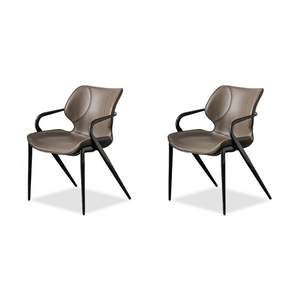 Mass Furni Black Solid back side Chair(Set of 2) | Wayfair