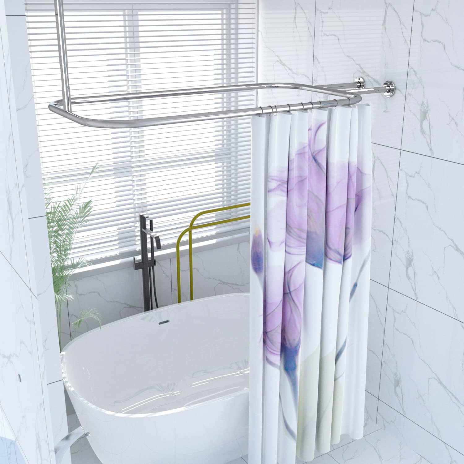 DULWOK Shower Curtain Rod Hoop for Freestanding Bathtubs | Wayfair