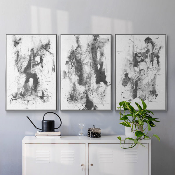 WexfordHome " Graphite Abstract I " 3 - Pieces - Wayfair Canada