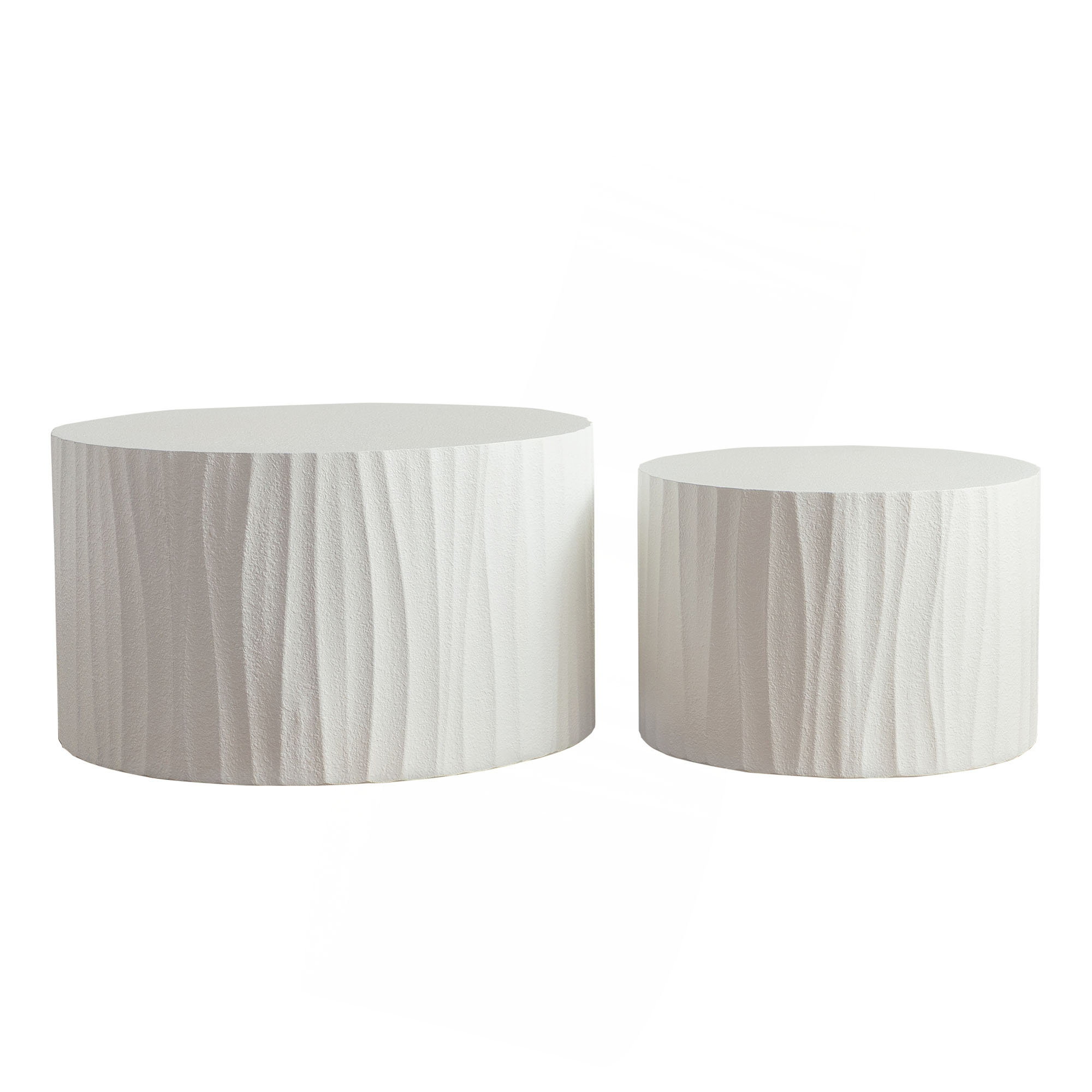 Latitude Run® Nesting Coffee Table Set Of 2 Round Coffee Tables Circle ...