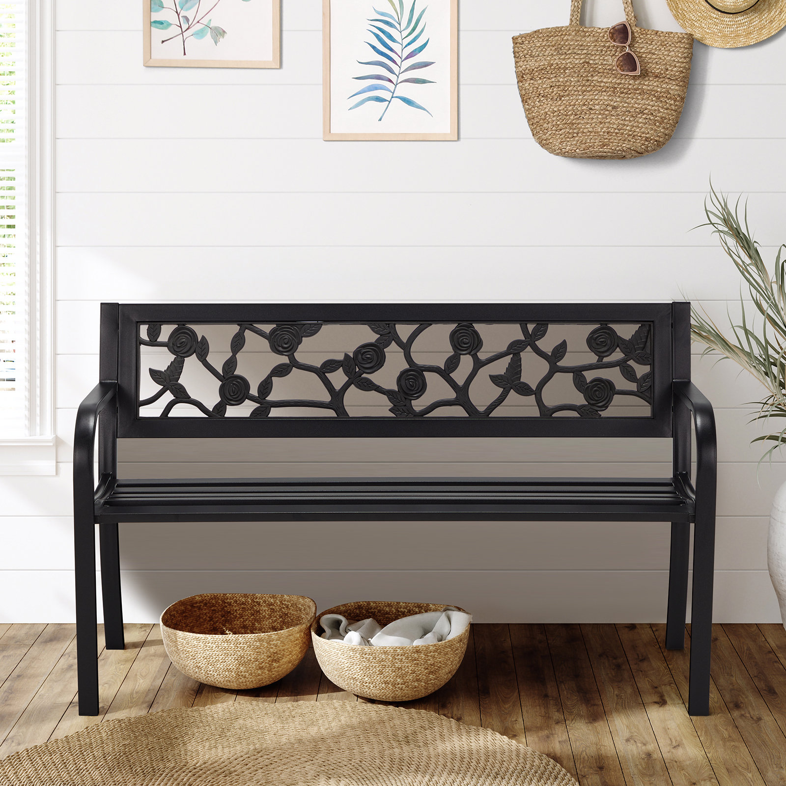 Winston Porter Metal Outdoor Bench & Reviews | Wayfair