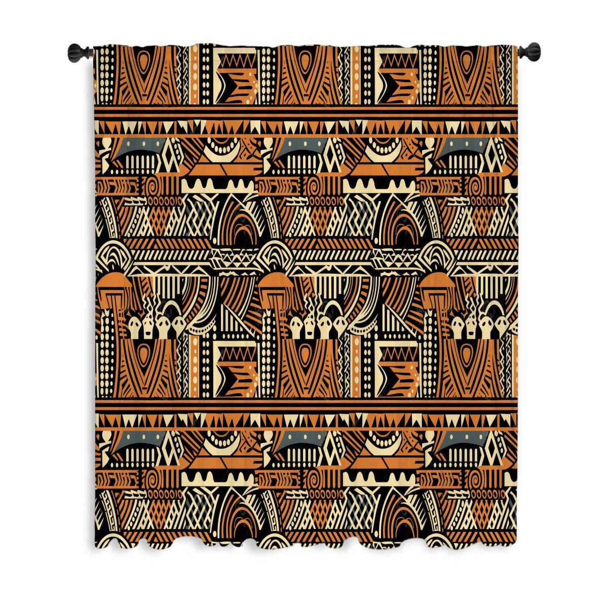 East Urban Home African Window Curtains, Tribal Blackout Curtain Panels ...