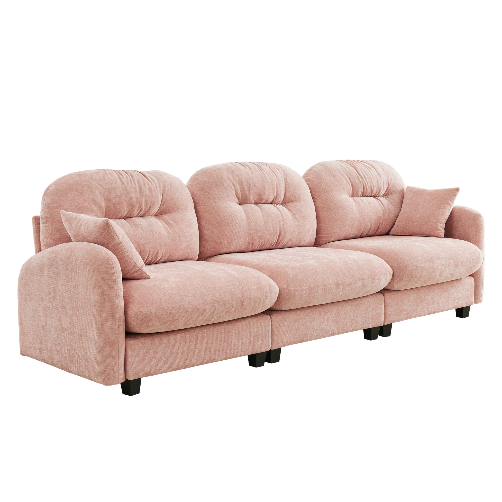 Latitude Run® Pink Three - Modular With Soft Chenille Upholstery, High ...