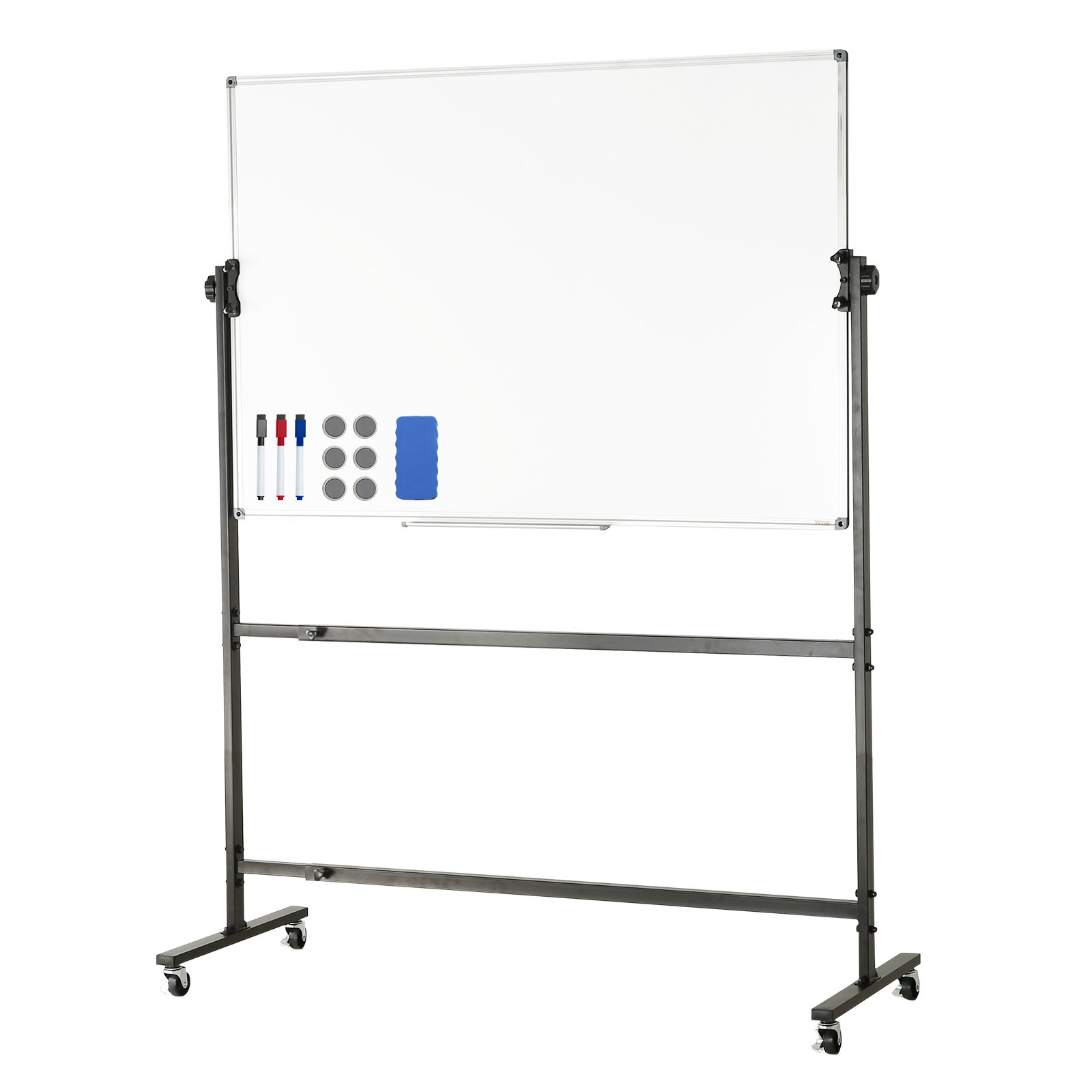 VEVOR Rolling Whiteboard, 360° Reversible Adjustable Height Dry Erase ...