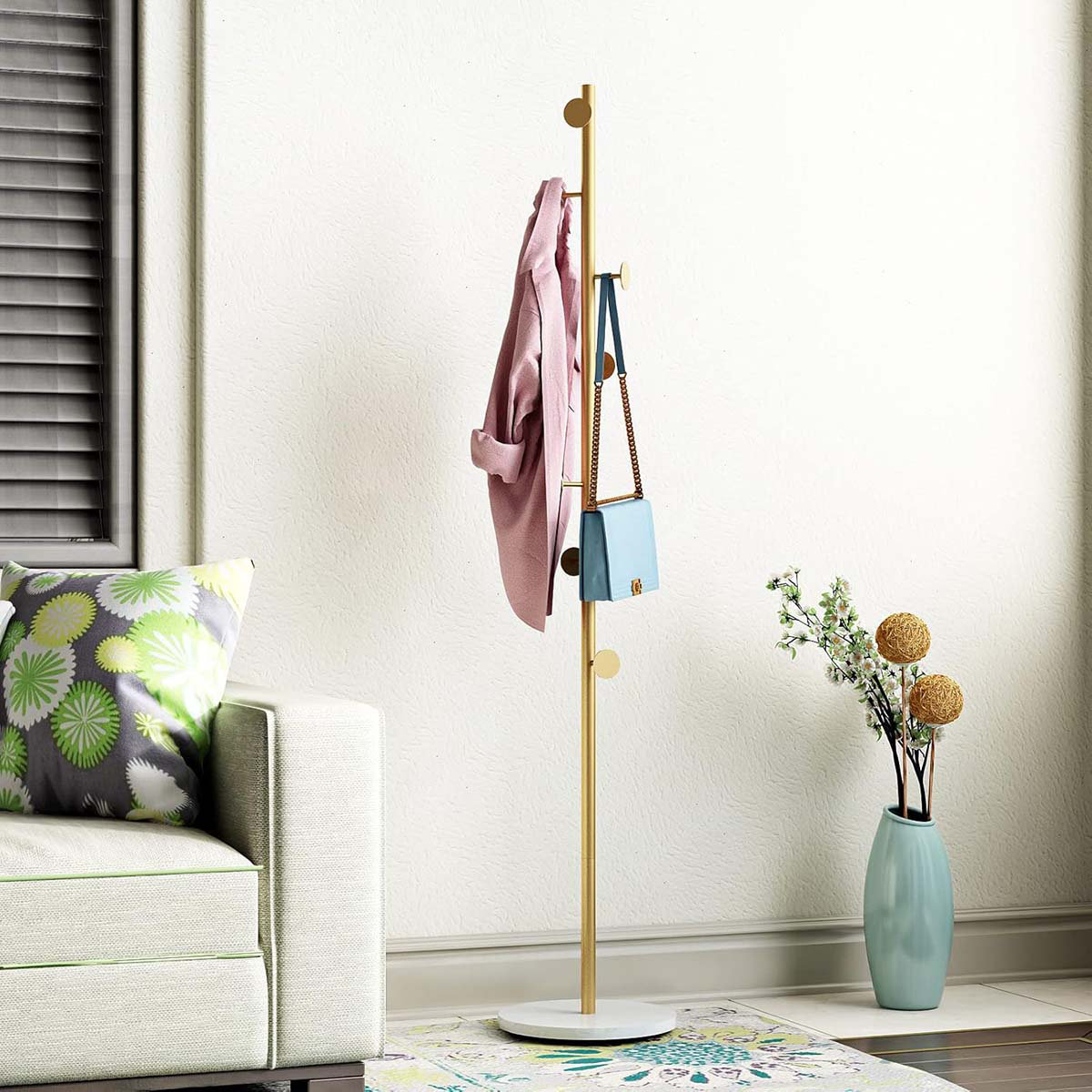 Mercer41 Gold Coat Racks, Metal Coat Rack Freestanding With Hooks ...