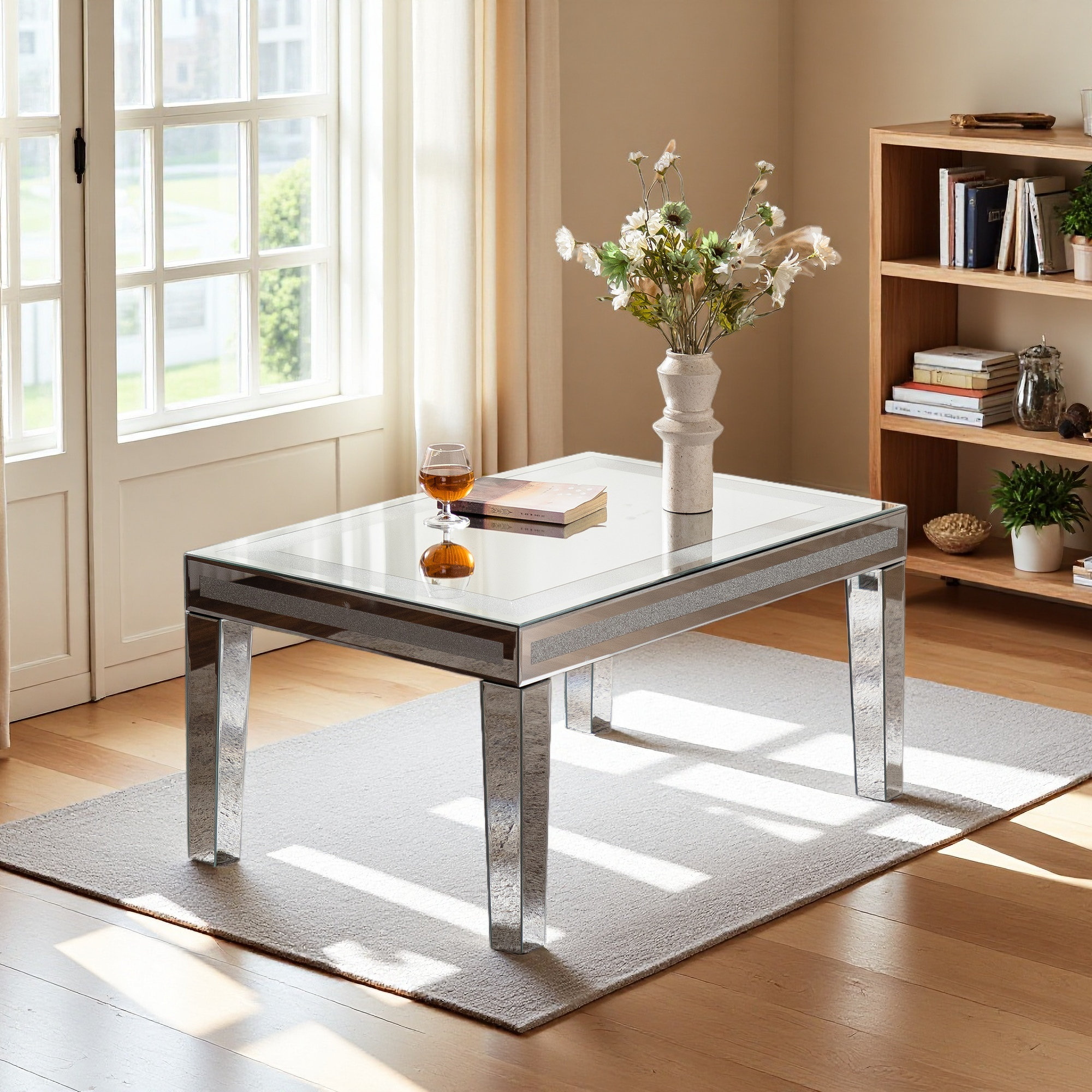 Mercer41 Coffee Tables For Living Room With Dazzling Crushed Crystal ...