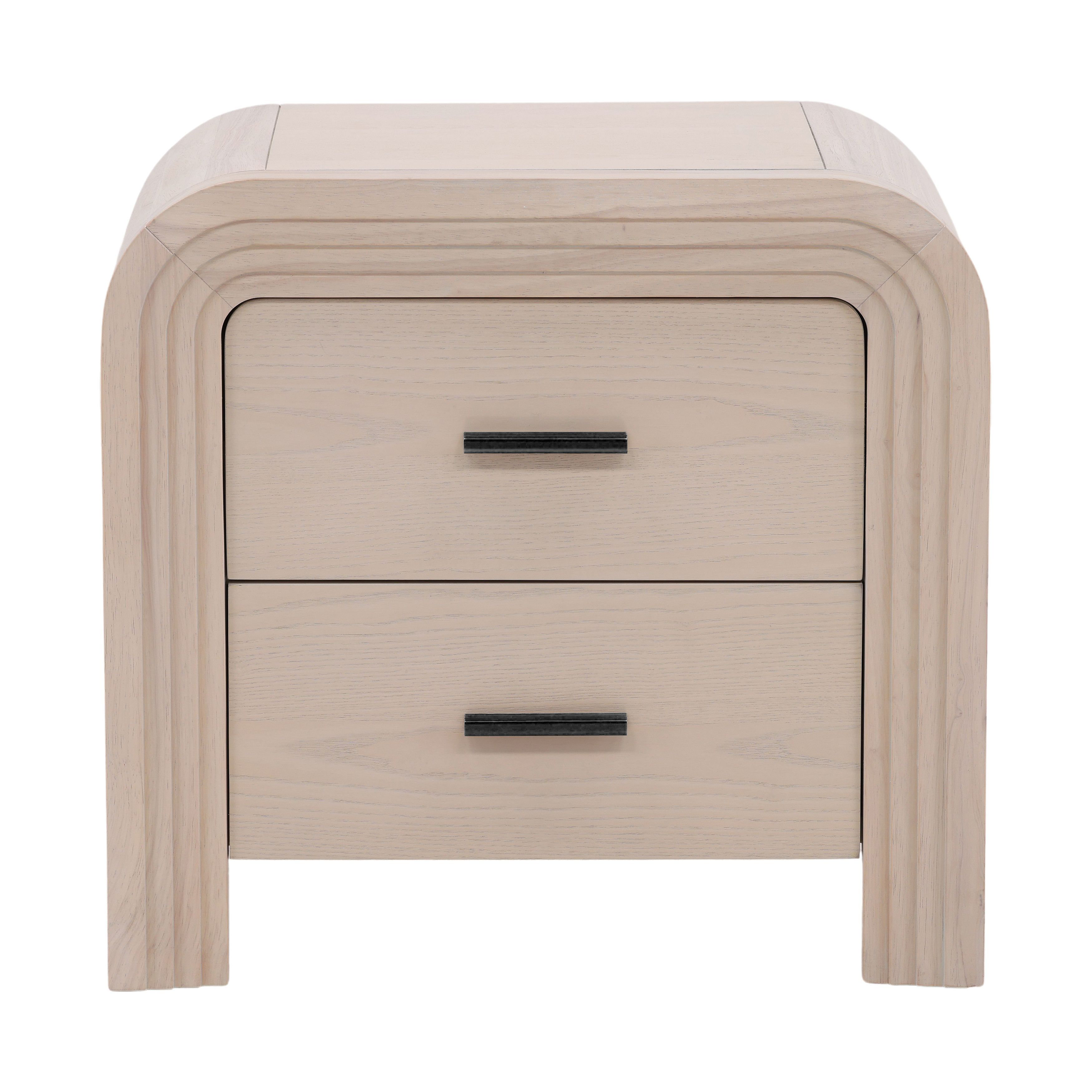 Dovetail Furniture Portland 2-Drawer Rubberwood Nightstand. Bleach ...