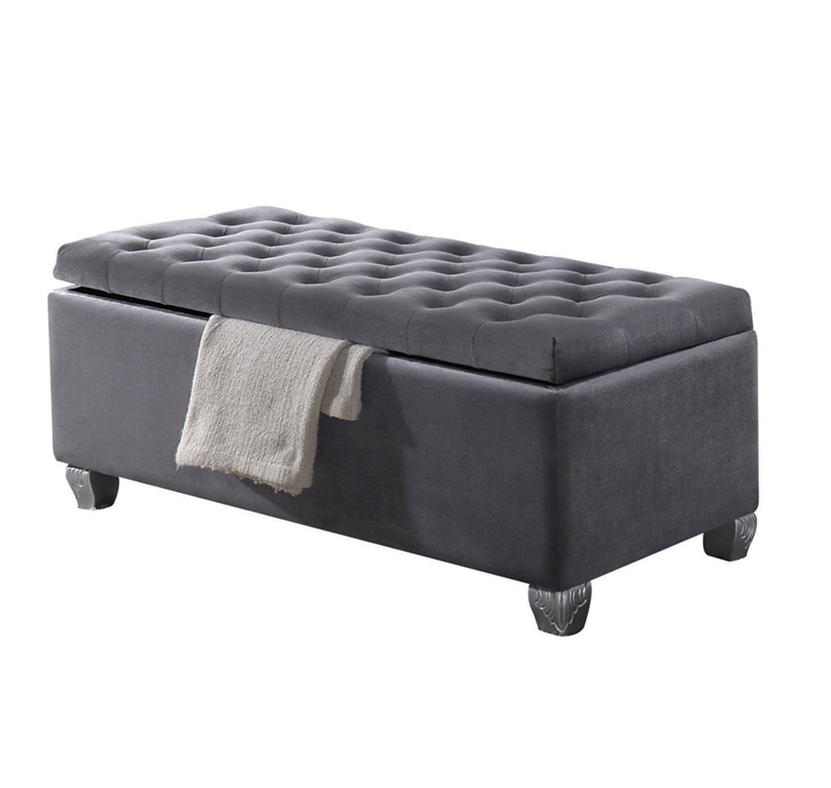Canora Grey Grey Tufted Storage Bench | Wayfair