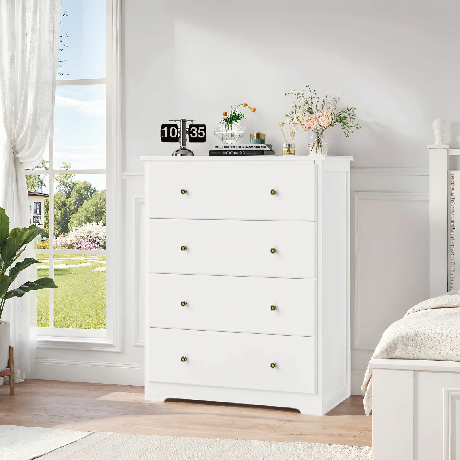 Ebern Designs 37" Dresser, 4 Drawer Dressers, Chest Of Drawers, Modern ...