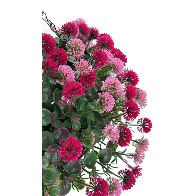 Primrue Hanging Basket Pair Artificial Clover Eucalyptus UV Protected ...