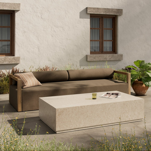 Joss & Main Shillington Outdoor Rectangular Coffee Table-Outdoor Cream ...