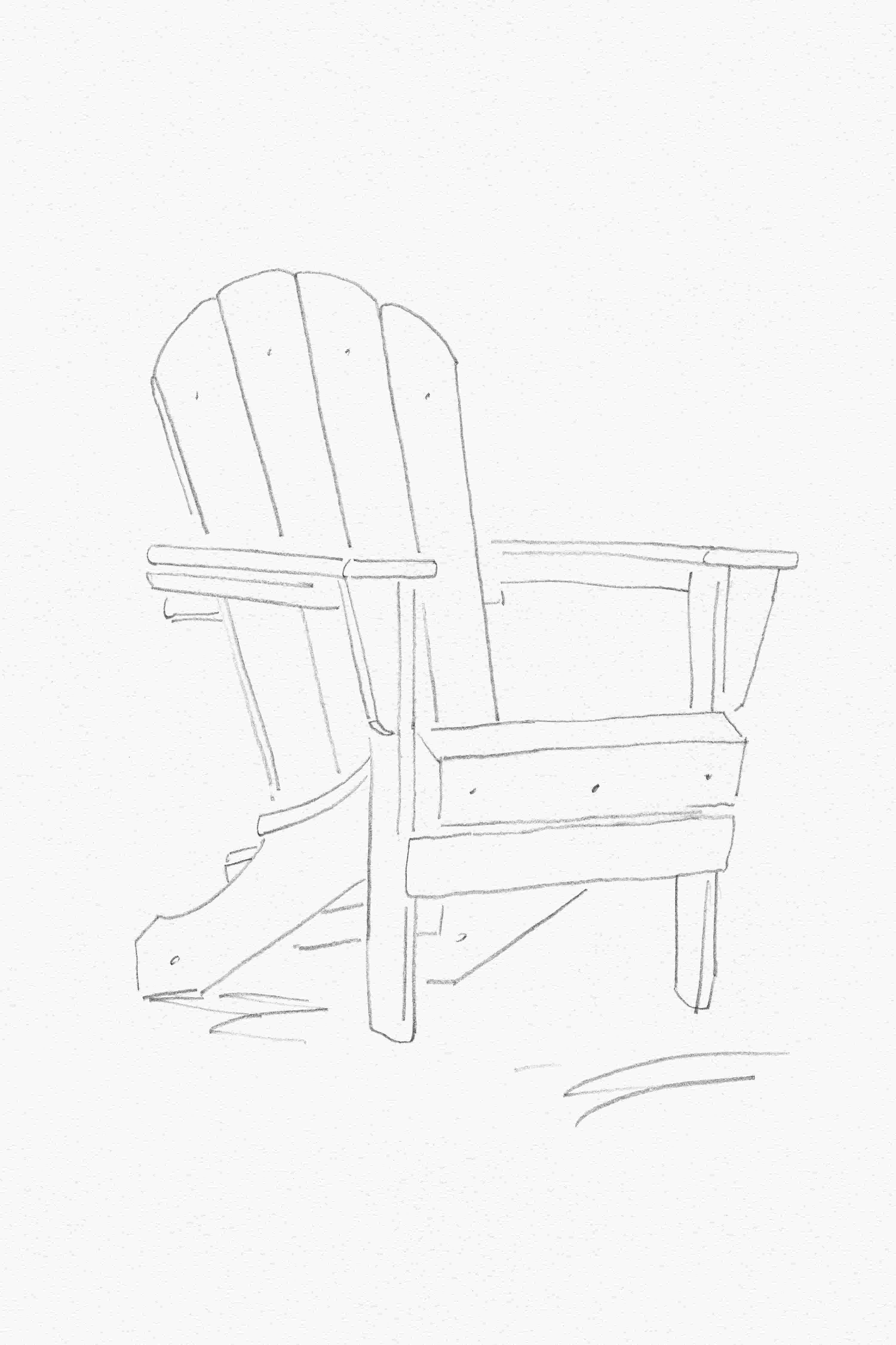 Highland Dunes Adirondack Chair Sketch I by Jacob Green - Wrapped ...
