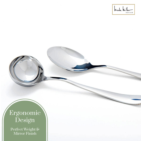Nicole Miller 2-Piece Stainless Steel Serving Spoon Set & Reviews | Wayfair