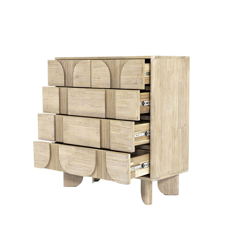 Gracie Oaks Lemannville Hina 5-Drawer Acacia Chest | Wayfair