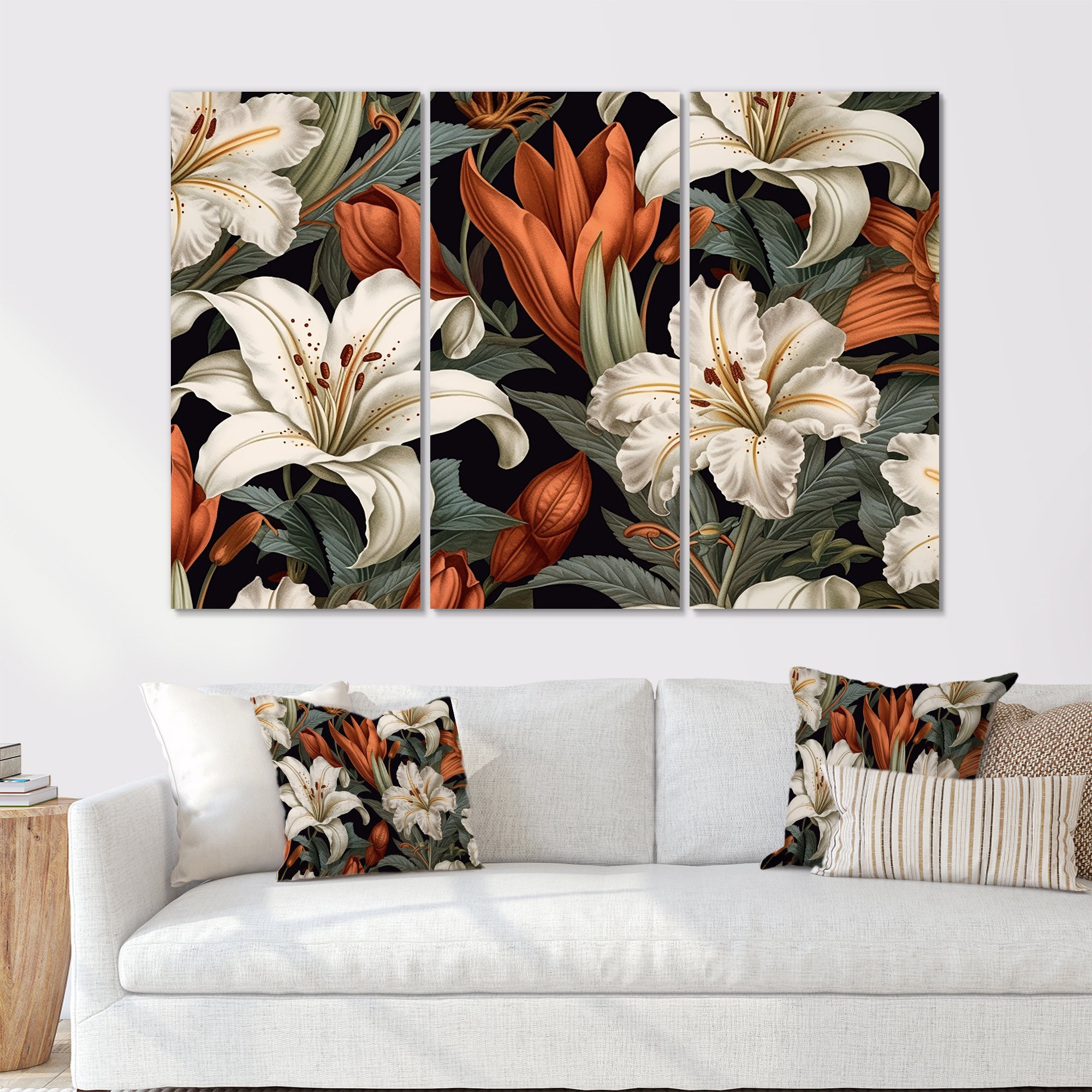 Lark Manor™ Soft Colors Lilies Collage - Lily Canvas Wall Art Set | Wayfair