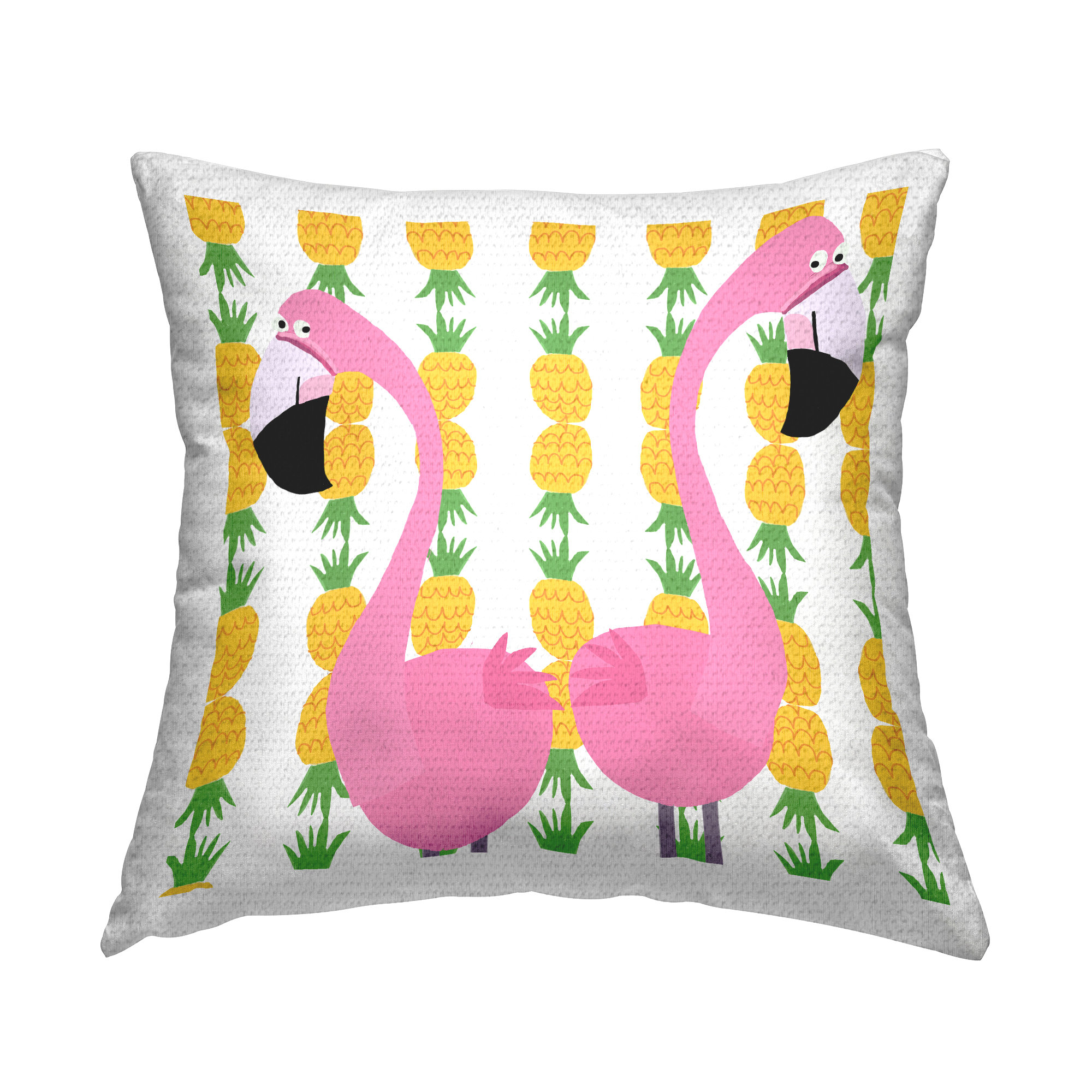 Stupell Industries Tropical Pineapples with Flamingos Outdoor Printed ...