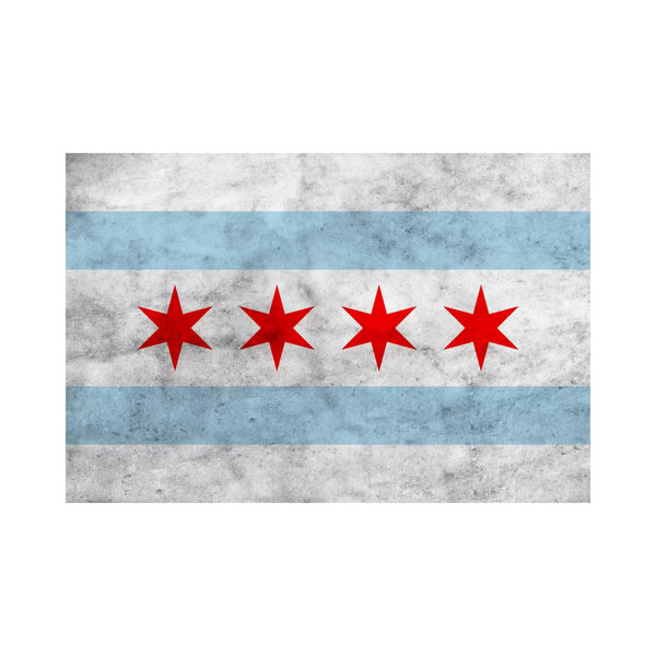 Natur Pur Chicago City Flag (Grunge) - Wrapped Canvas Painting ...