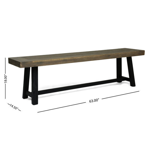 One Allium Way Outdoor Bench With Wood, Two - Toned, Slat Panelling, 14 ...