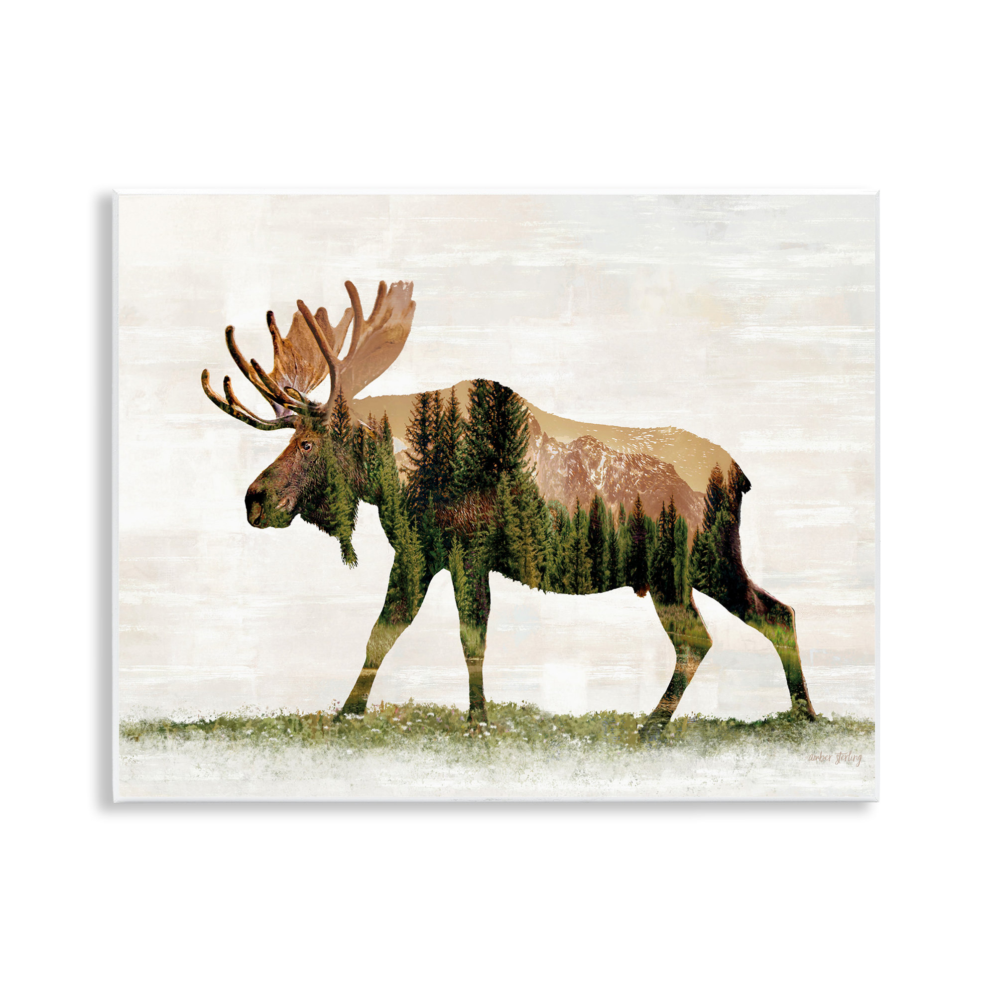 Union Rustic Forest Pattern Moose Wall Plaque Art by Amber Sterling ...