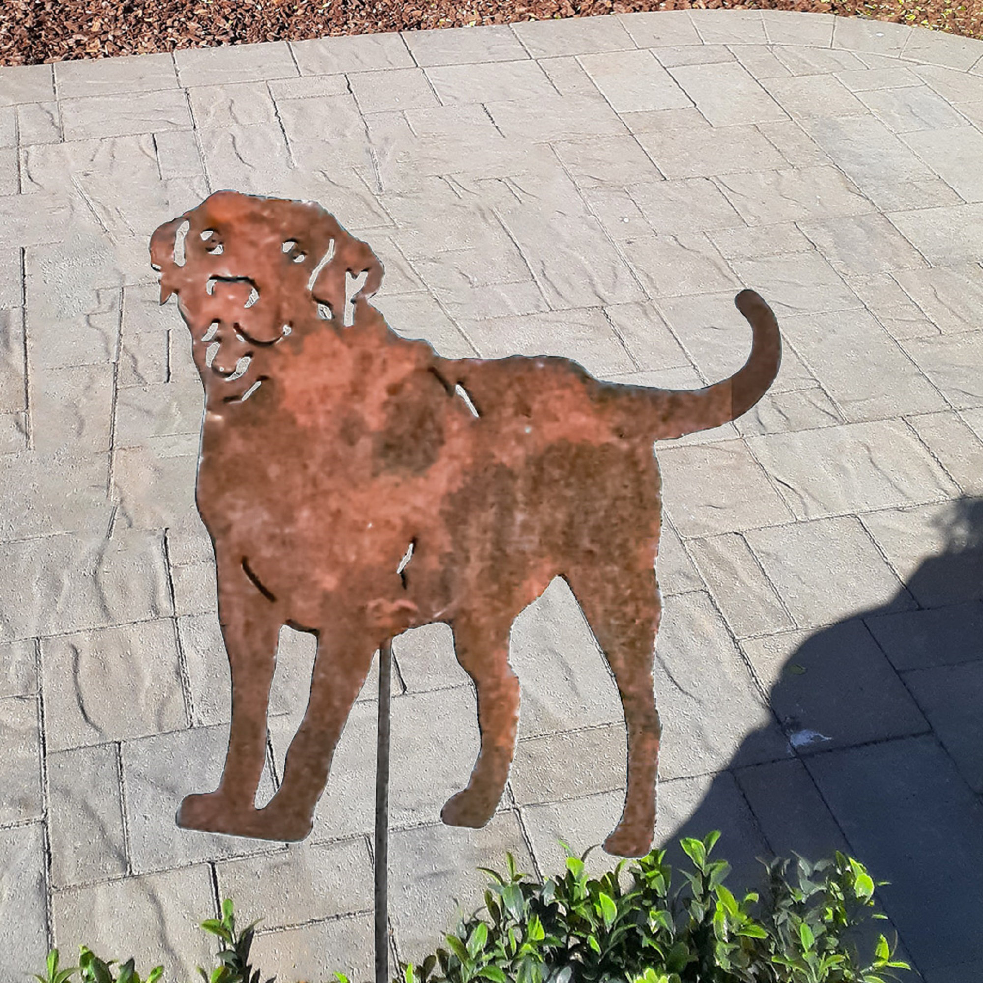 Winston Porter Metal Rustic Labrador Planter Garden Stake | Wayfair