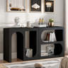 Ivy Bronx Modular Console Table With Rectangular Exterior And Curved ...