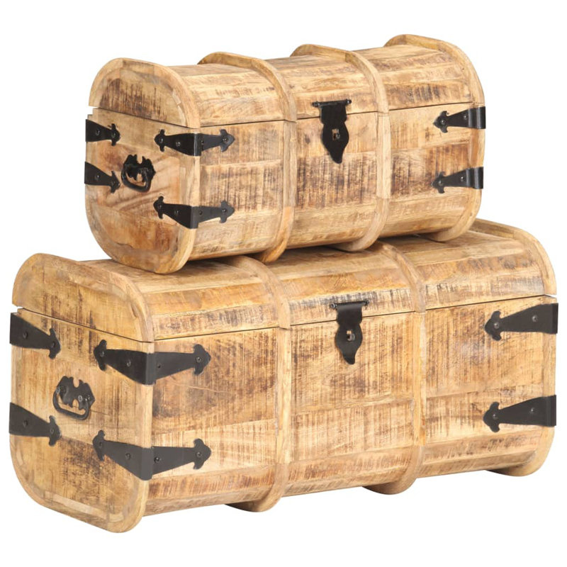 Loon Peak® Storage Chests 2 Pieces Solid Mango Wood | Wayfair