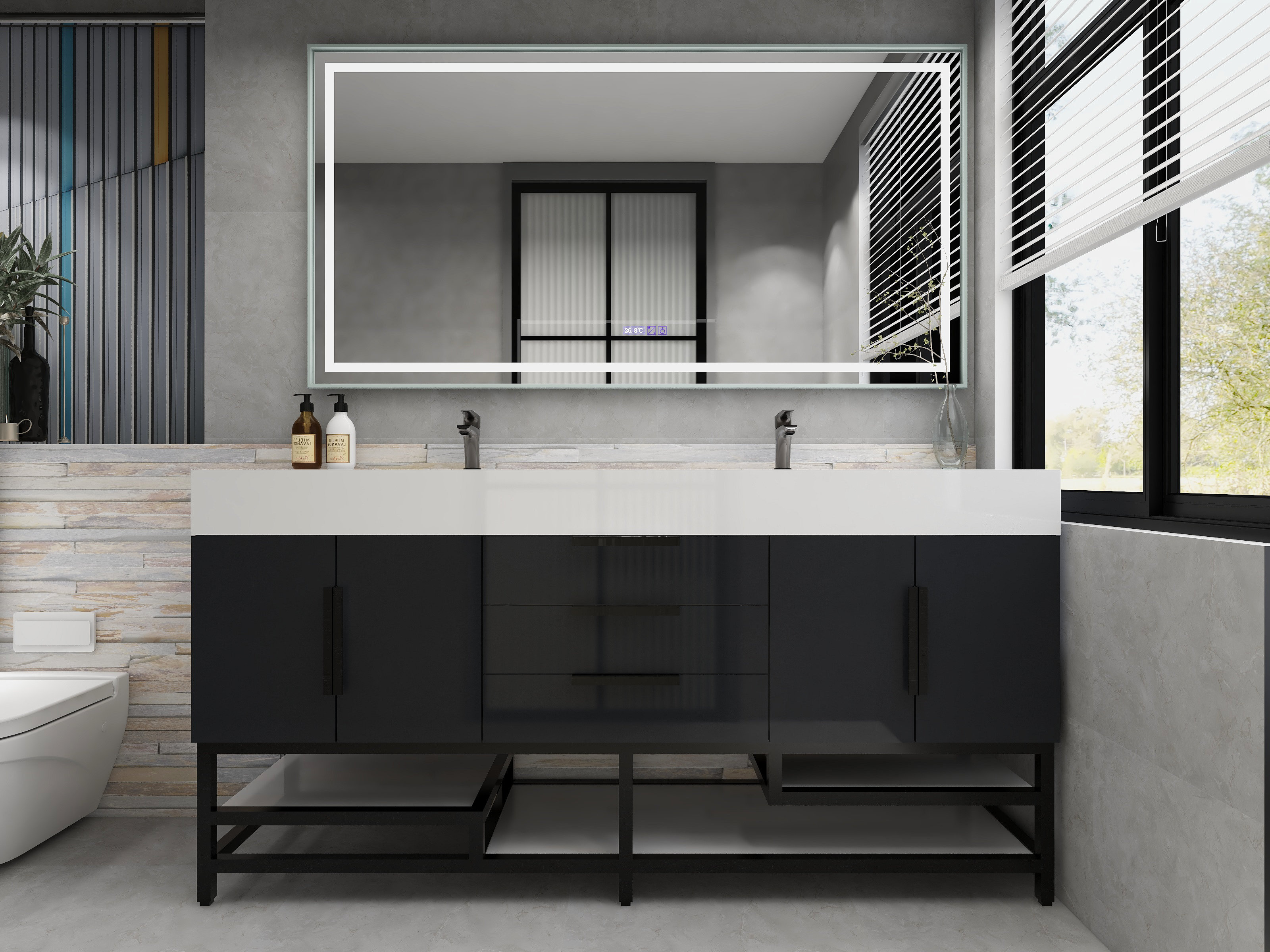 Latitude Run® Jessica 72'' Free Standing Single Bathroom Vanity ...