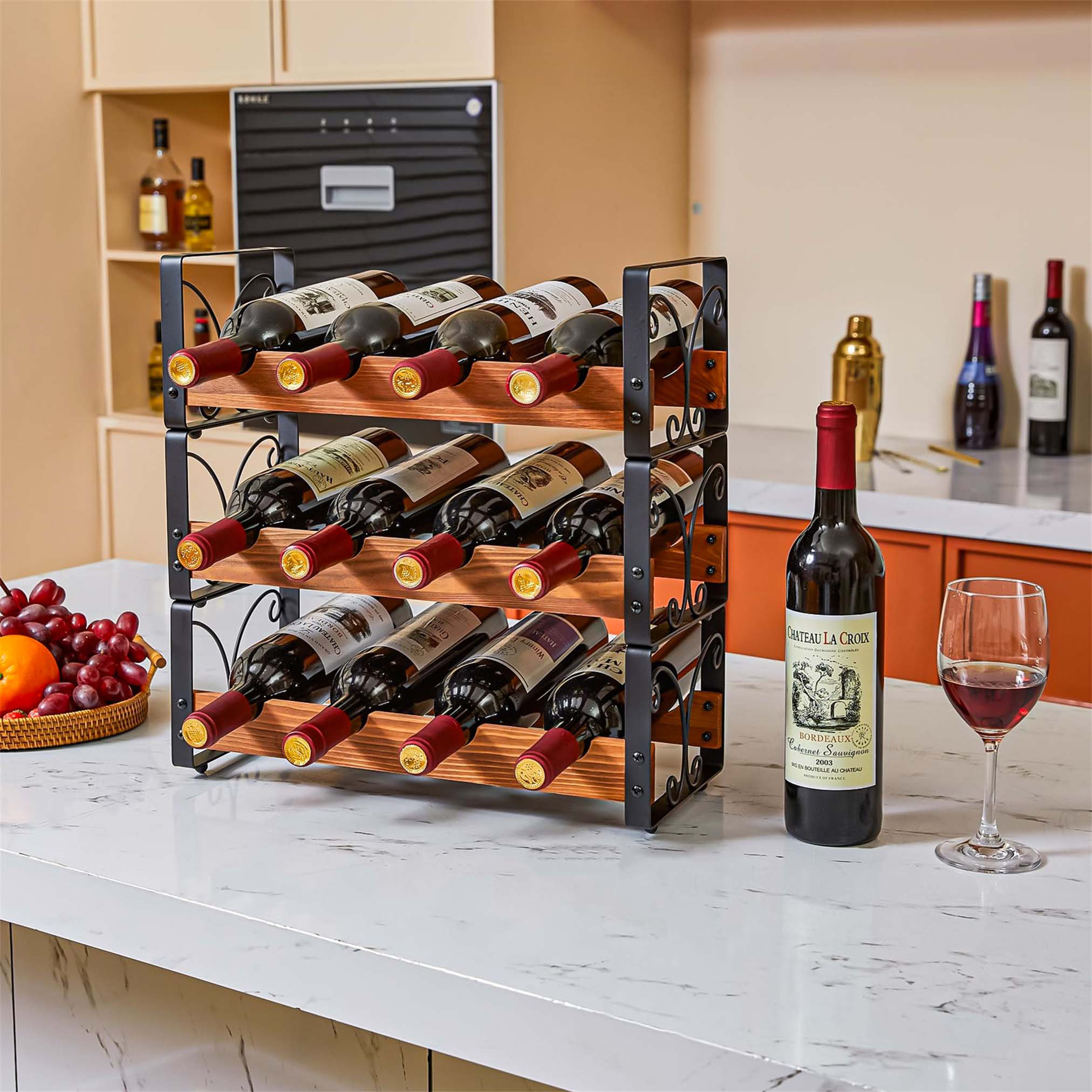 Lark Manor 3 Tier Freestanding Wine Rack For 12 Bottles - Wayfair Canada