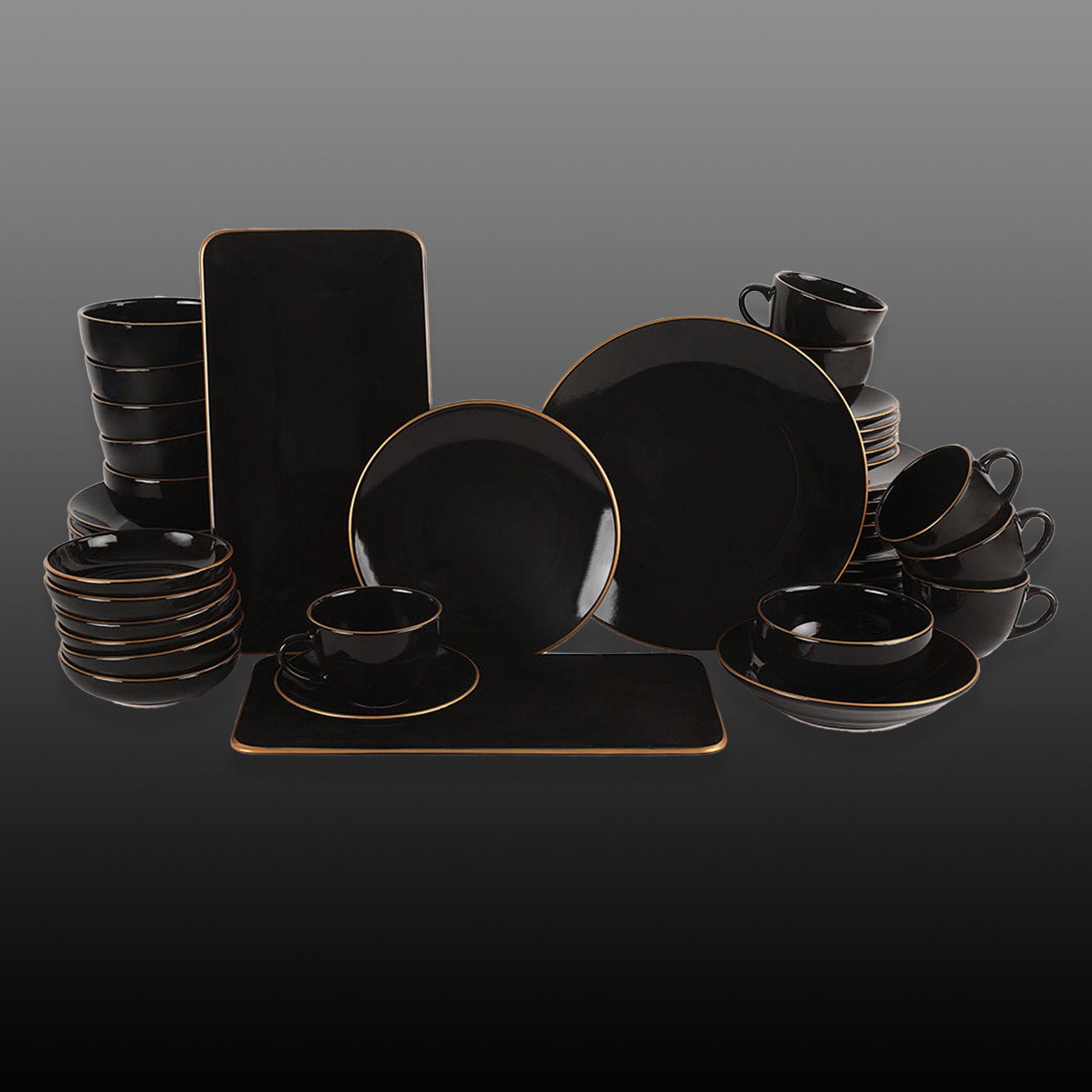 SpiritHome 44 Pieces Ceramic Dinner Set | Wayfair