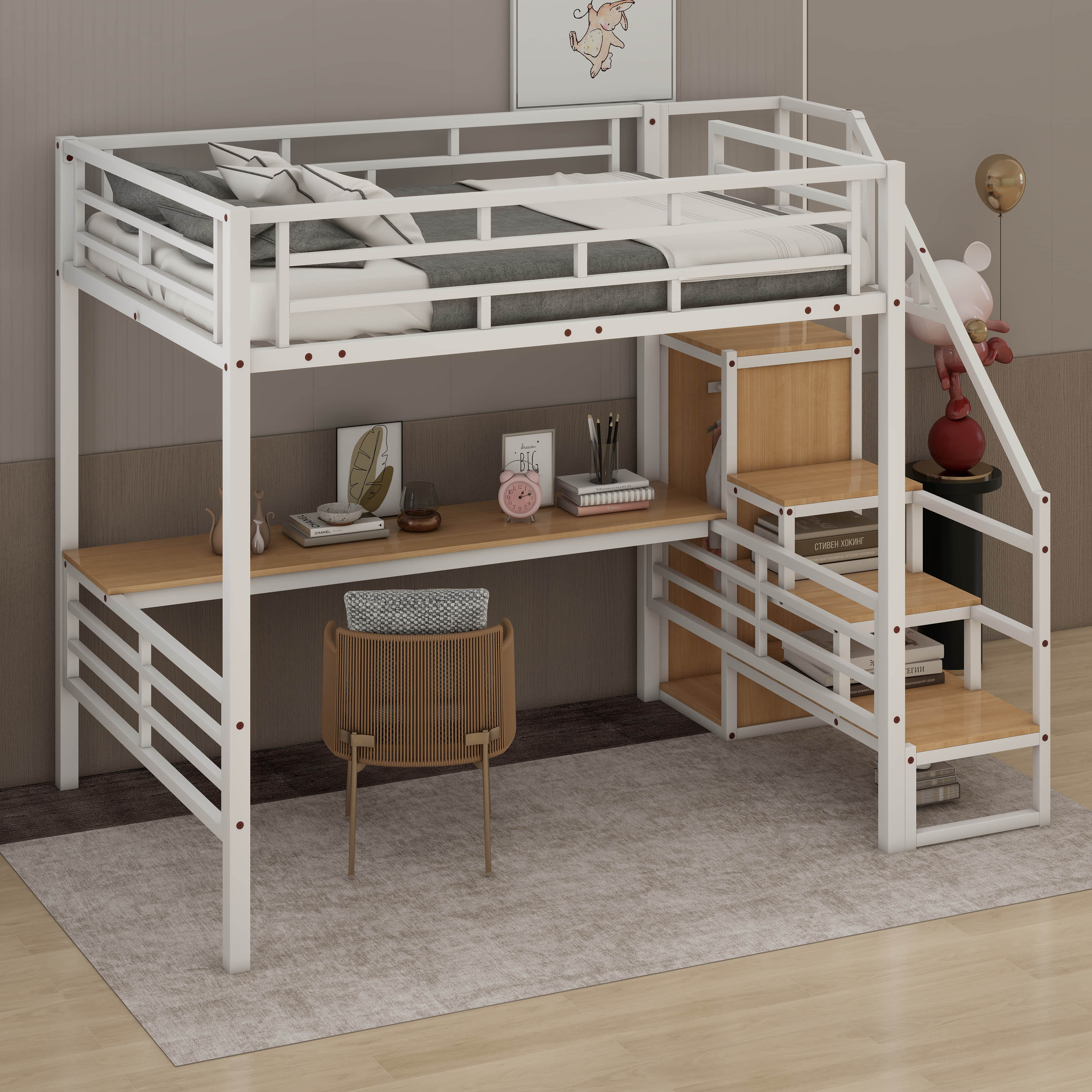 Mason & Marbles Sennett Kids Full Loft Bed | Wayfair