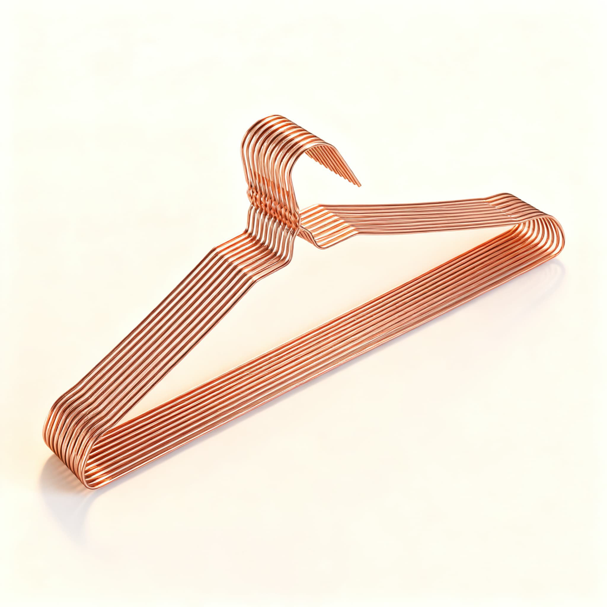 Mercer41 Rose Gold Metal Wire Hangers 10-Pack, Durable Slim Clothes ...