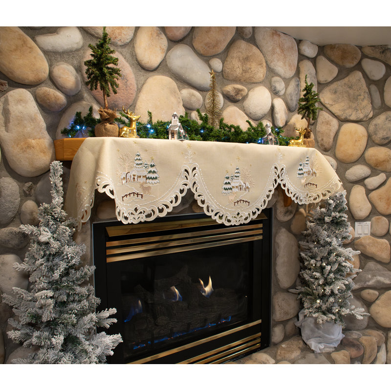 The Holiday Aisle® Josalynn Embroidered Rustic Farmhouse Beige ...