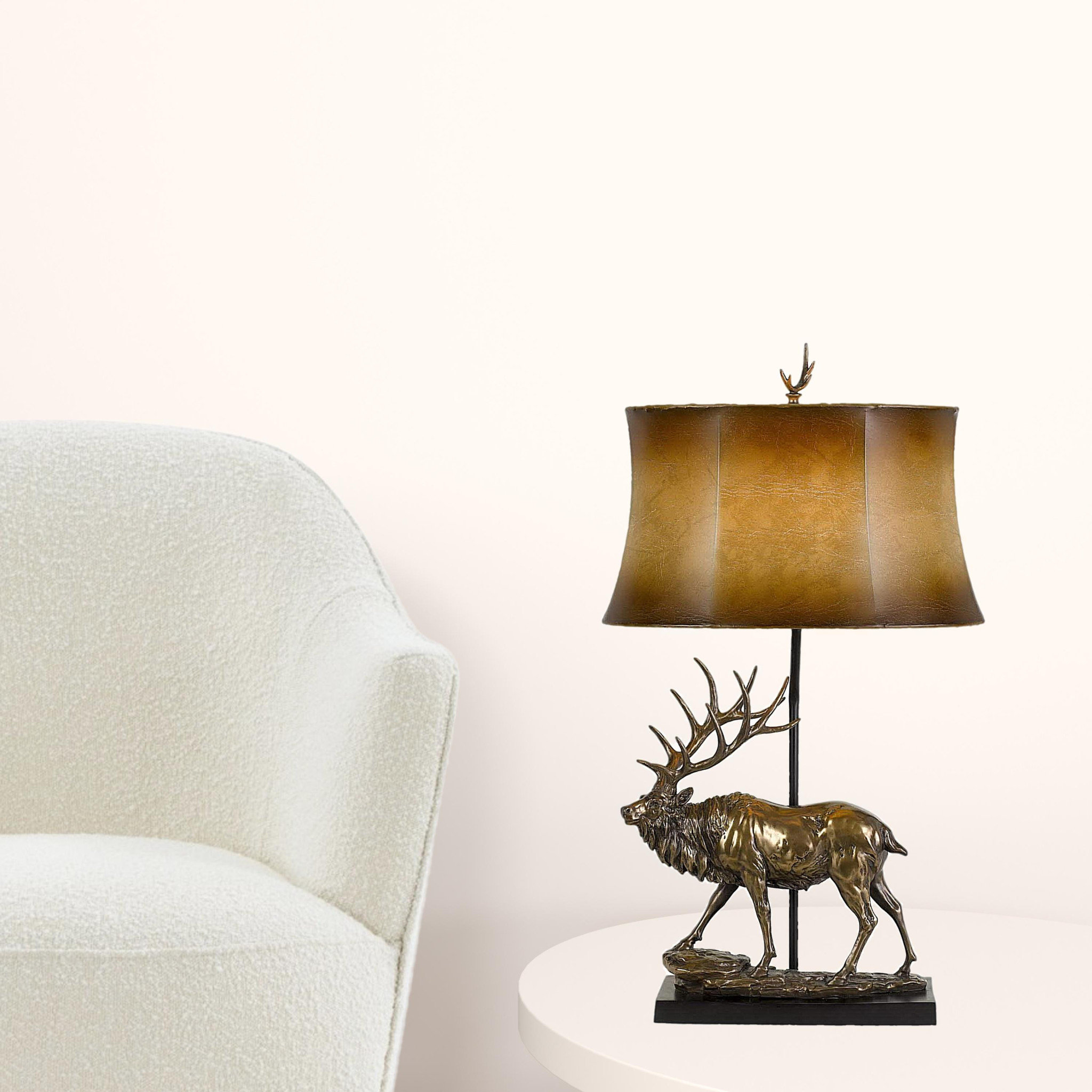 Loon Peak® Zebulon 31.33" Brown/Gold Table Lamp | Wayfair