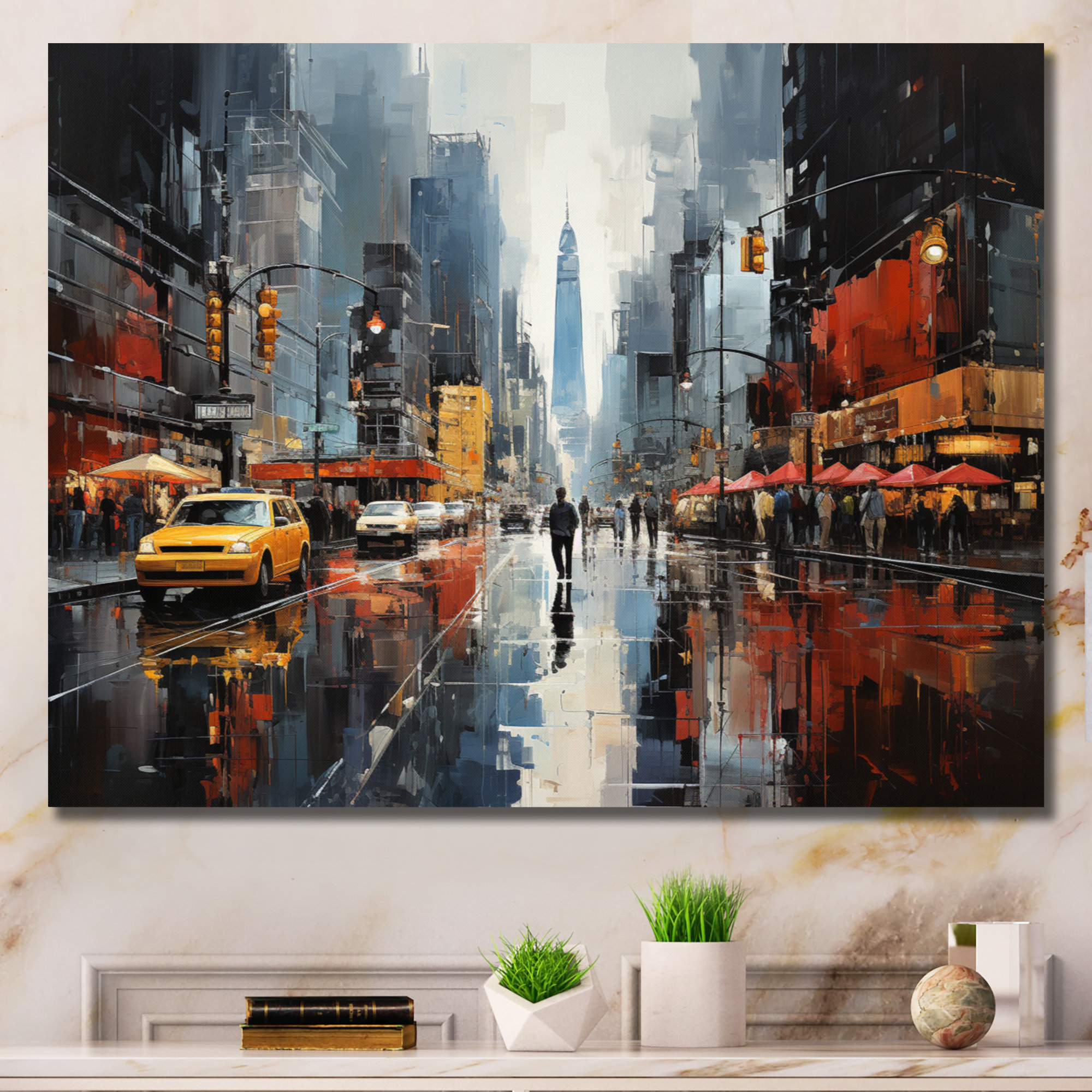 Latitude Run® Cityscape Collage VI - Abstract Collages Framed Canvas ...