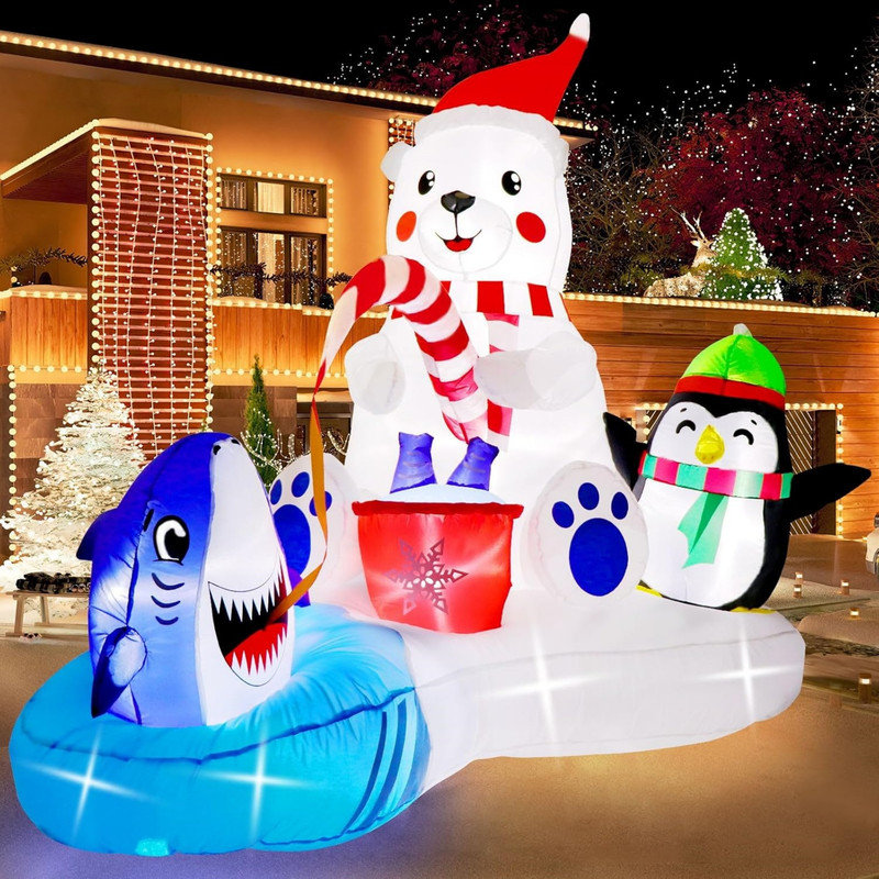 The Holiday Aisle® 6 Ft Christmas Inflatables Outdoor Decor,LED Up ...