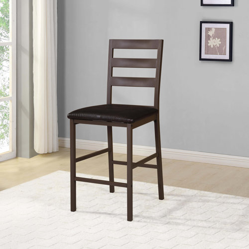 Latitude Run® Cora Upholstered 24'' Counter Stool with Metal Frame ...